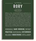 Rory (male) | Name Art Print – Name Stories