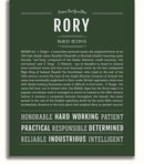 Rory (male) | Name Art Print – Name Stories