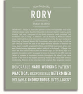 Rory (male) | Name Art Print – Name Stories