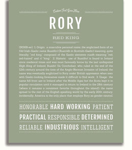 Rory (male) | Name Art Print – Name Stories