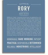 Rory Personalized Name Meaning Art Prints – Name Stories