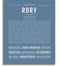 Rory Personalized Name Meaning Art Prints – Name Stories