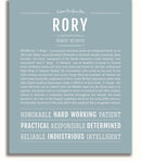 Rory (male) | Name Art Print – Name Stories