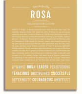 Rosa Personalized Name Meaning Art Prints – Name Stories
