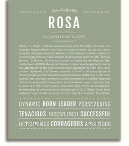 Rosa Personalized Name Meaning Art Prints – Name Stories