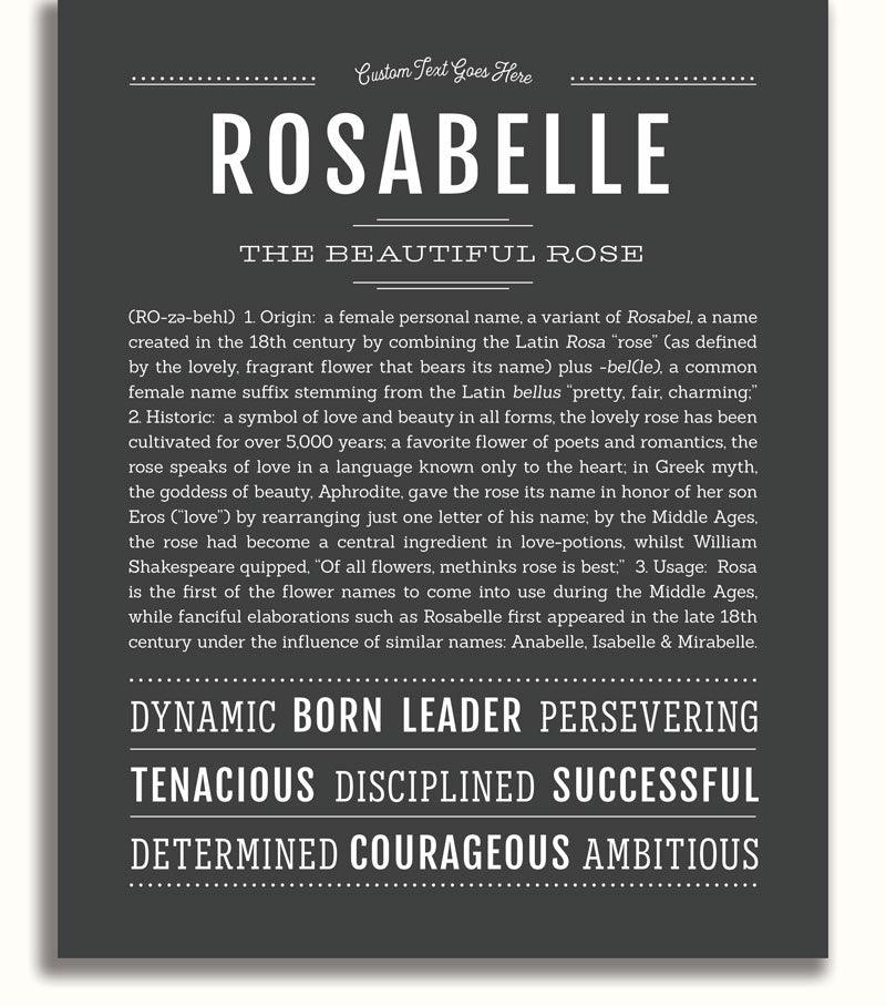 Rosabelle Personalized Name Meaning Art Prints – Name Stories