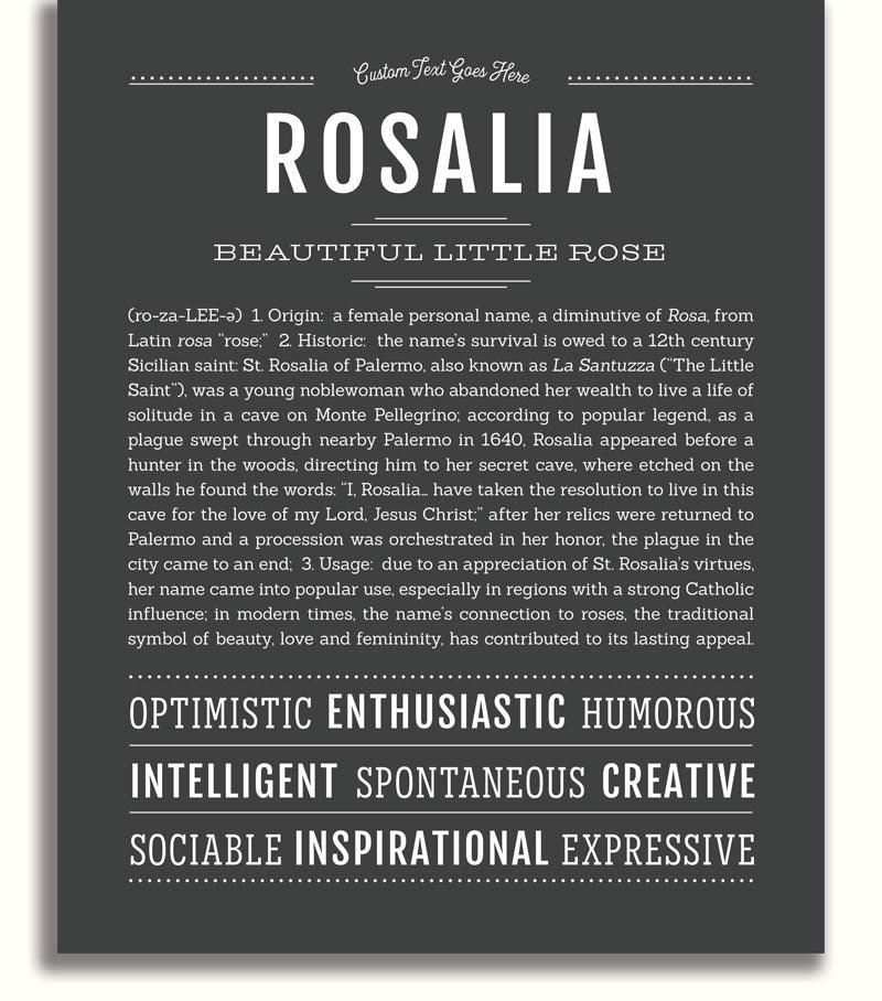 Rosalia Personalized Name Meaning Art Prints – Name Stories