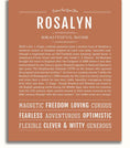Rosalyn Personalized Name Meaning Art Prints – Name Stories