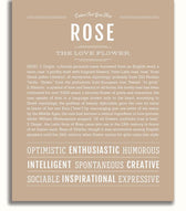 Rose Personalized Name Meaning Art Prints – Name Stories