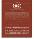 Rose Personalized Name Meaning Art Prints – Name Stories