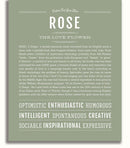 Rose Personalized Name Meaning Art Prints – Name Stories