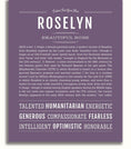 Roselyn | Name Art Print – Name Stories