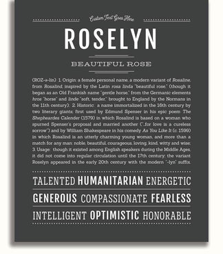 Roselyn | Name Art Print – Name Stories