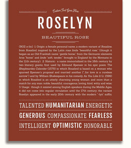 Roselyn | Name Art Print – Name Stories