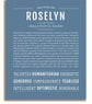 Roselyn Personalized Name Meaning Art Prints – Name Stories