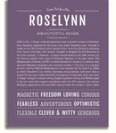 Roselynn | Name Art Print – Name Stories