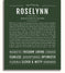 Roselynn Personalized Name Meaning Art Prints – Name Stories