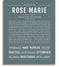 Rosemarie Personalized Name Meaning Art Prints – Name Stories