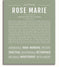 Rosemarie Personalized Name Meaning Art Prints – Name Stories