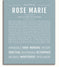 Rosemarie Personalized Name Meaning Art Prints – Name Stories