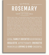 Rosemary Personalized Name Meaning Art Prints – Name Stories