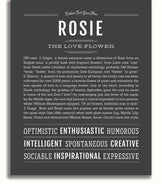 Rosie Personalized Name Meaning Art Prints – Name Stories