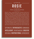 Rosie Personalized Name Meaning Art Prints – Name Stories