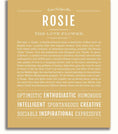 Rosie Personalized Name Meaning Art Prints – Name Stories