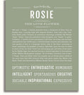Rosie Personalized Name Meaning Art Prints – Name Stories