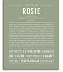 Rosie Personalized Name Meaning Art Prints – Name Stories