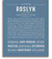 Roslyn Personalized Name Meaning Art Prints – Name Stories