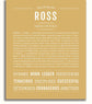 Ross Personalized Name Meaning Art Prints – Name Stories
