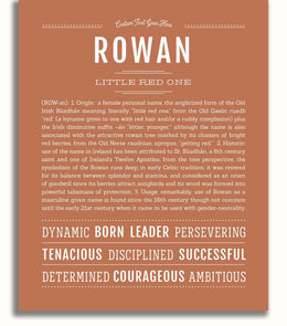 Rowan (female) | Name Art Print – Name Stories
