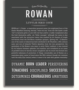 Rowan (male) | Name Art Print – Name Stories