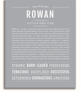 Rowan Personalized Name Meaning Art Prints – Name Stories