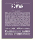 Rowan (male) | Name Art Print – Name Stories