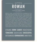 Rowan (male) | Name Art Print – Name Stories