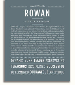 Rowan (male) | Name Art Print – Name Stories