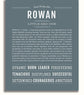 Rowan Personalized Name Meaning Art Prints – Name Stories