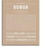 Rowan Personalized Name Meaning Art Prints – Name Stories