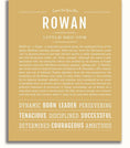 Rowan Personalized Name Meaning Art Prints – Name Stories