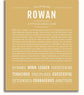 Rowan Personalized Name Meaning Art Prints – Name Stories