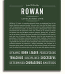 Rowan Personalized Name Meaning Art Prints – Name Stories