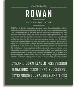 Rowan (male) | Name Art Print – Name Stories