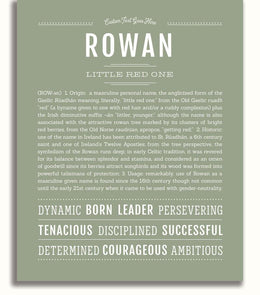 Rowan (male) | Name Art Print – Name Stories