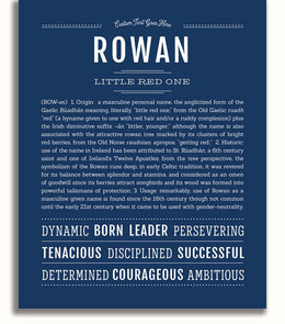 Rowan (male) | Name Art Print – Name Stories
