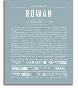 Rowan Personalized Name Meaning Art Prints – Name Stories
