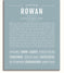 Rowan Personalized Name Meaning Art Prints – Name Stories