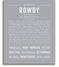 Rowdy | Name Art Print – Name Stories