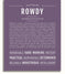 Rowdy | Name Art Print – Name Stories